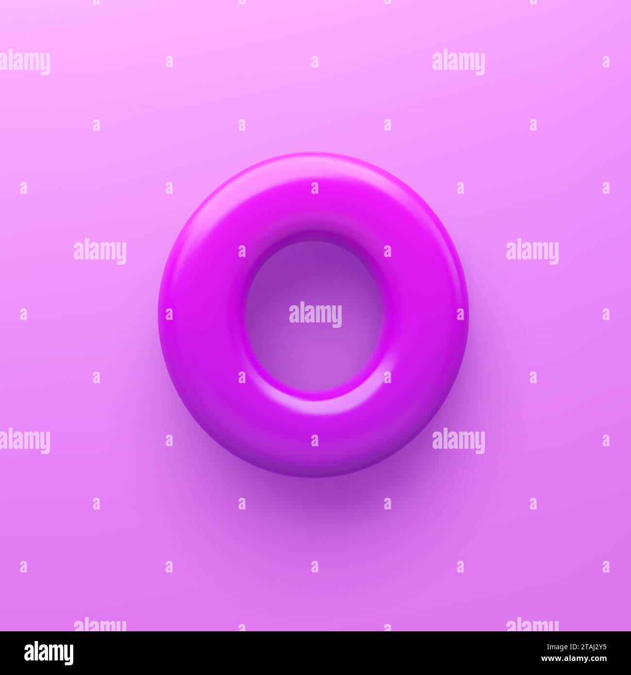 3D Purple letter O with a glossy surface on a purple background Stock ...
