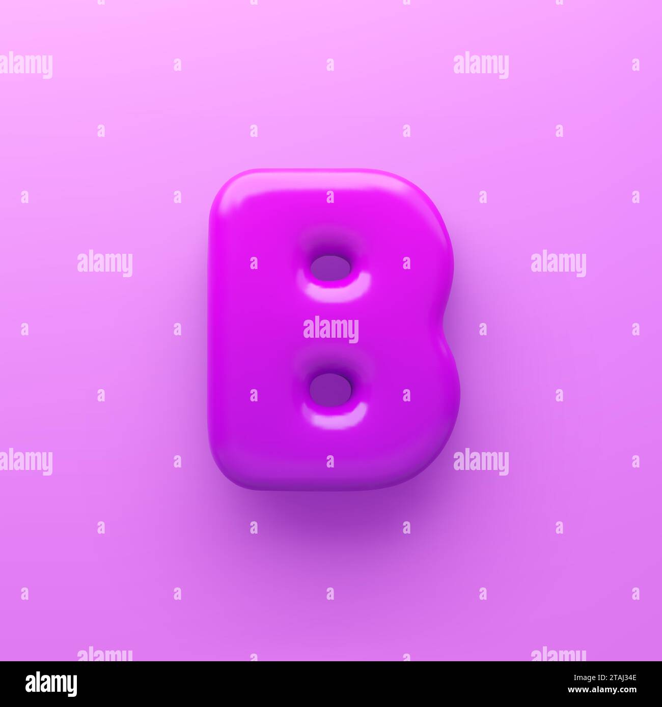 3D Purple letter B with a glossy surface on a purple background Stock ...