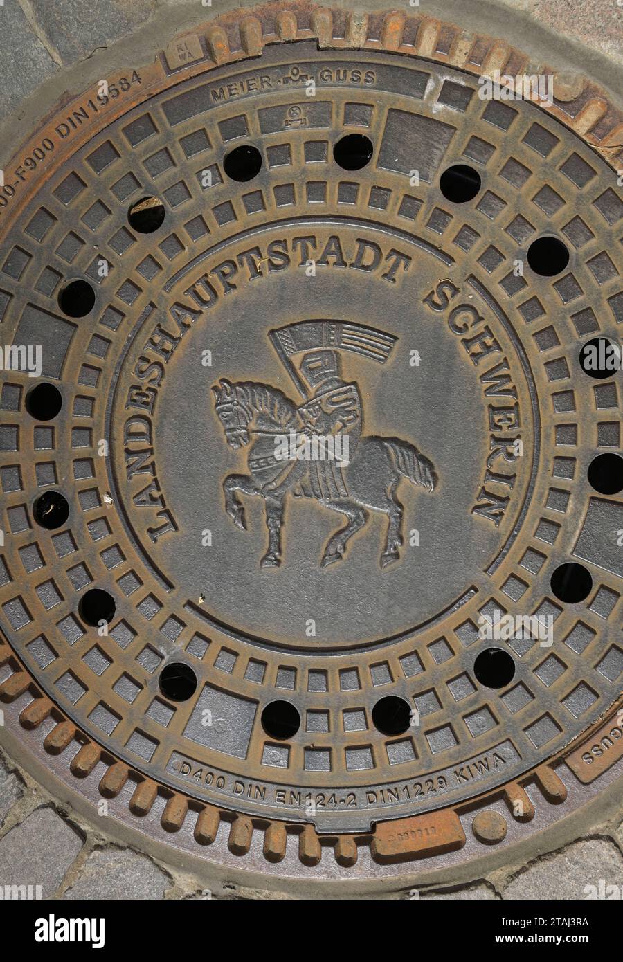 Gullideckel, Landeshauptstadt, Schwerin, Mecklenburg-Vorpommern ...