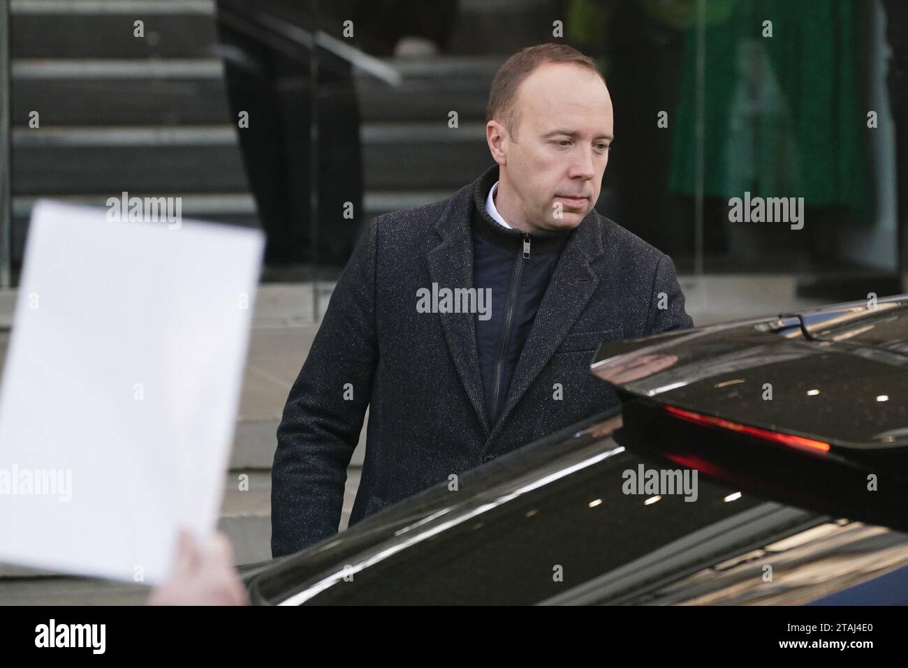 Former health secretary Matt Hancock leaving Dorland House in London ...