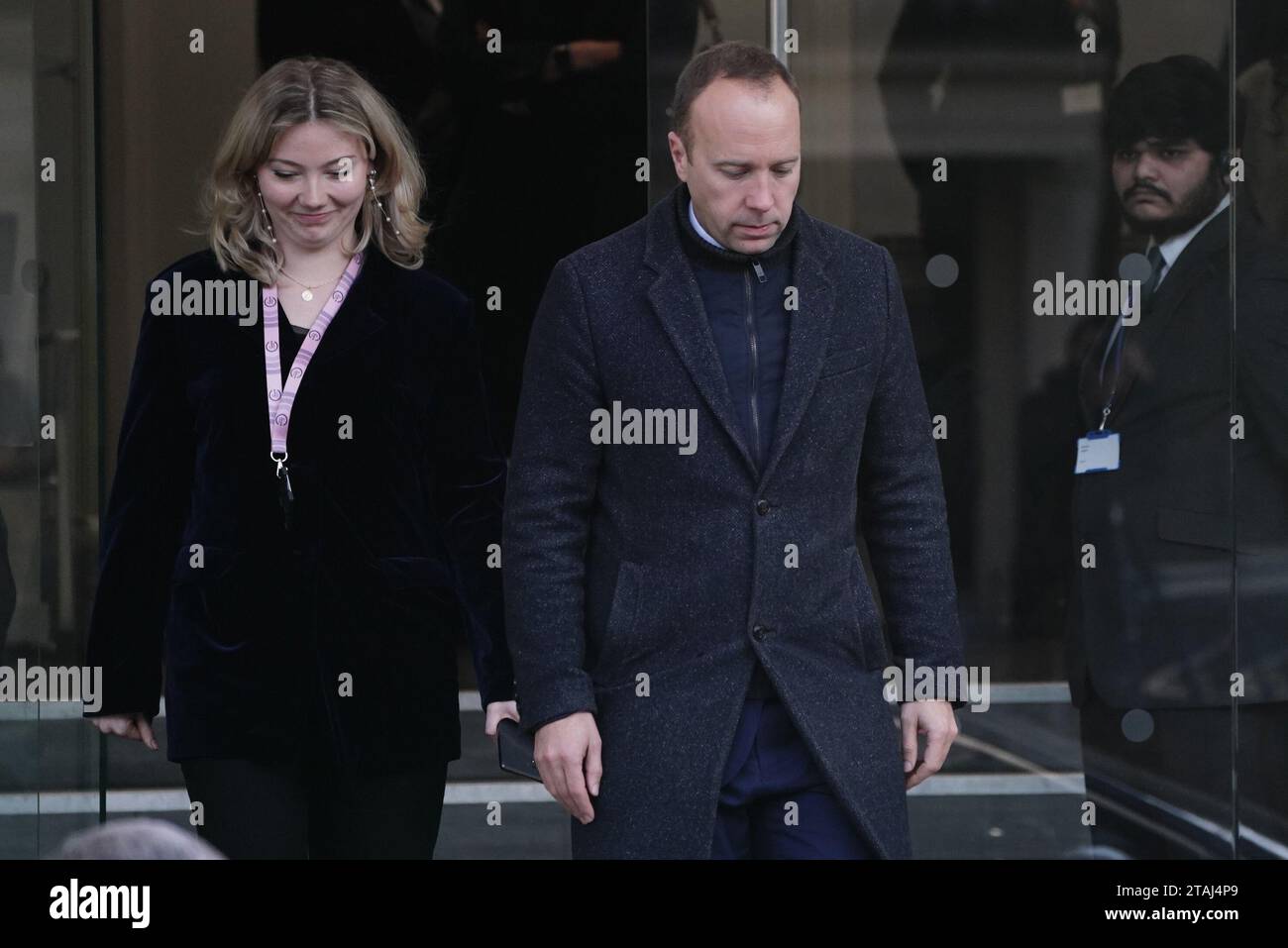 Former health secretary Matt Hancock leaving Dorland House in London ...
