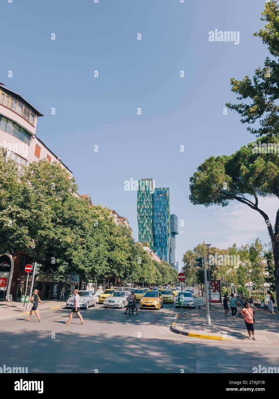 Tirana, Albania - 05 august 2023: Futuristic residential complex ...