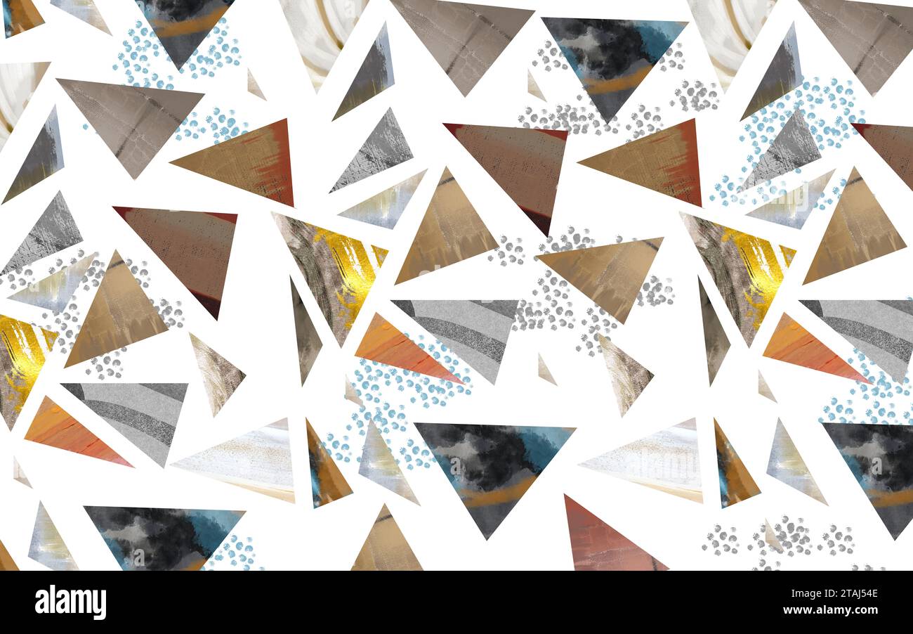 wallpaper for bedroom and living room wall decor. colorful triangles ...