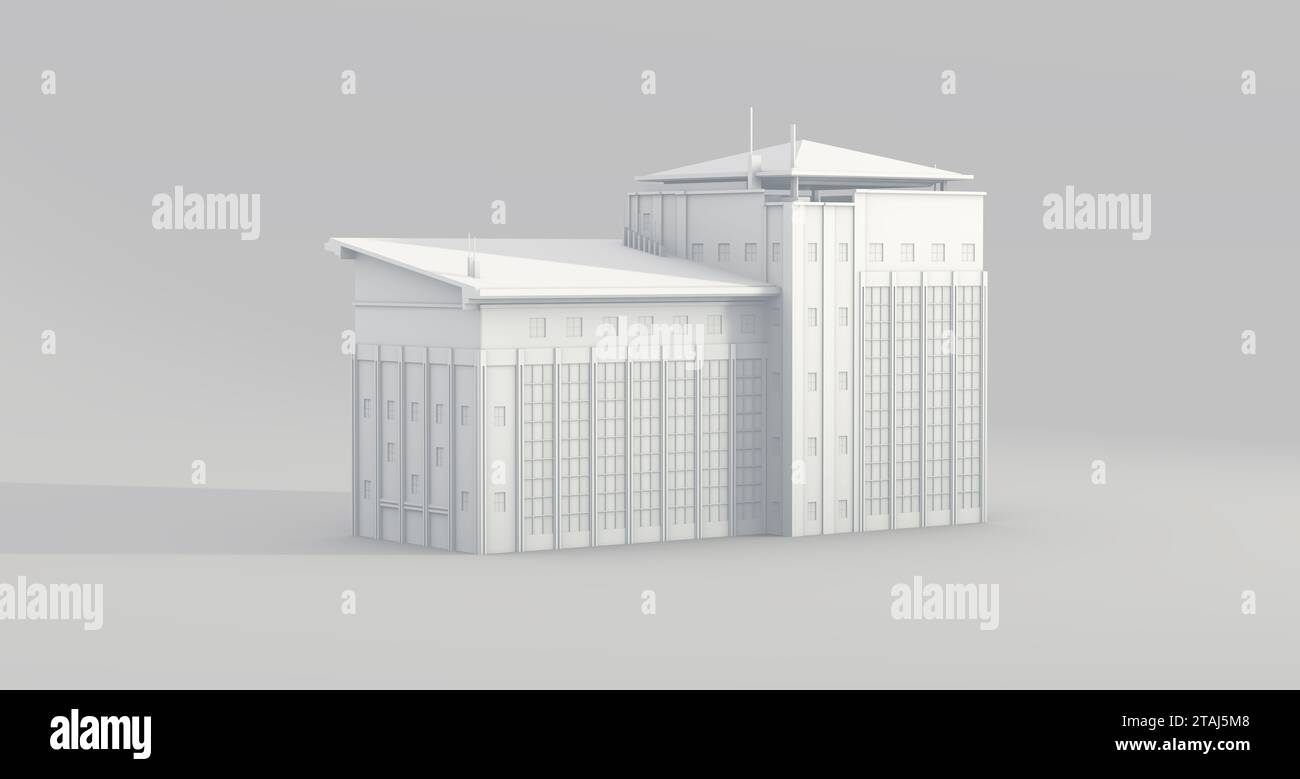 White Building on a Soft Gray Studio Background. Monochrome ...