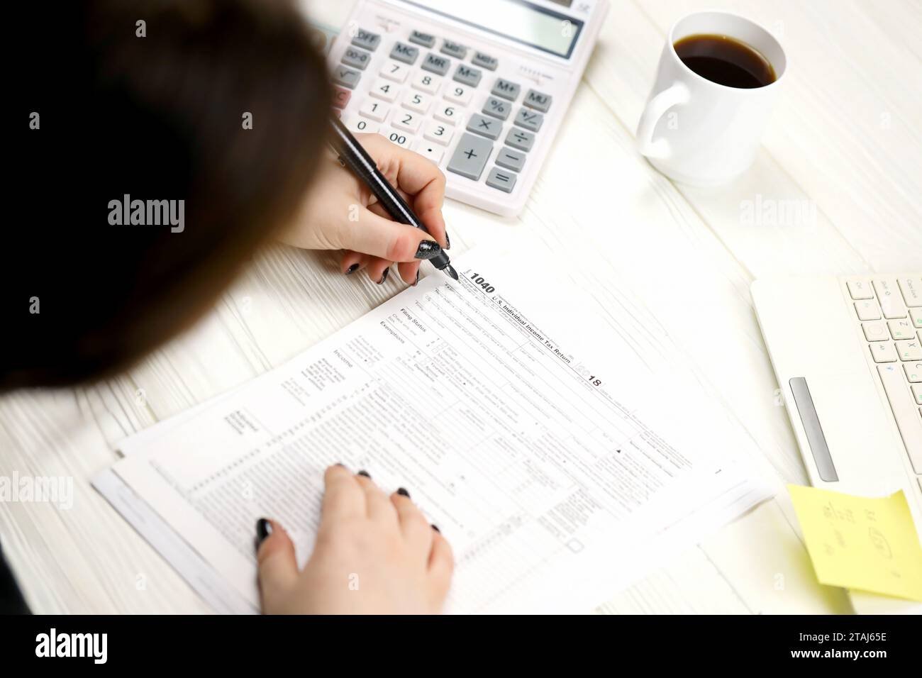 Accountant fill American tax form 1040 Individual income tax return in ...