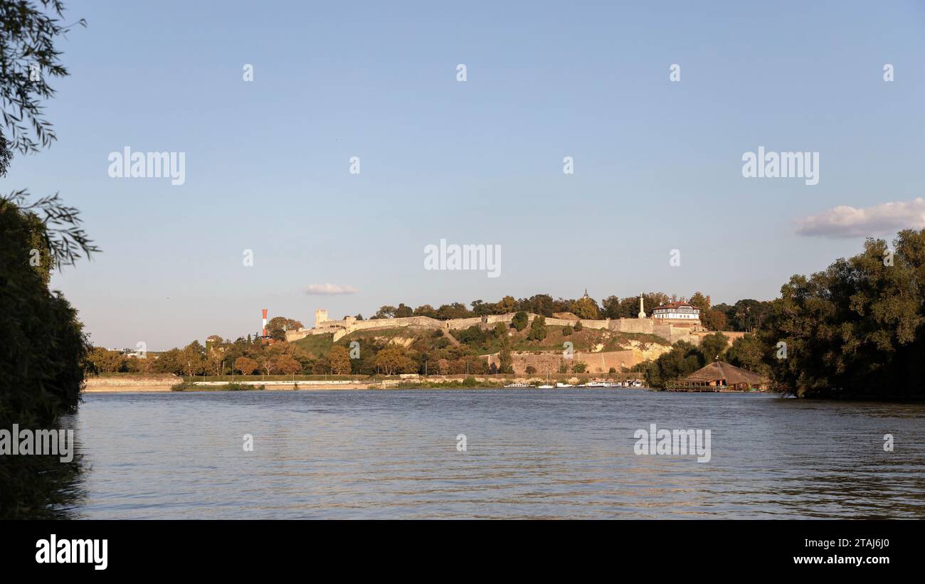 Belgrade, Serbia - View of Kalemegdan park and citadel on the ...