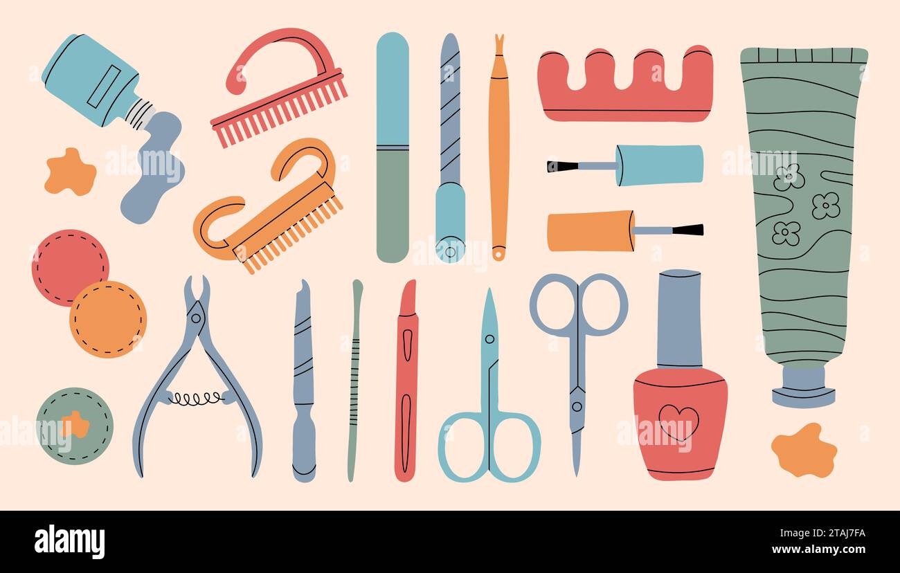 Vector set of manicure tools Stock Vector Image & Art - Alamy