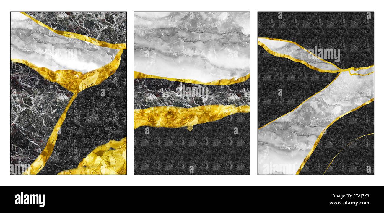 Abstract black, gray and white marble background. Mural art wallpaper ...