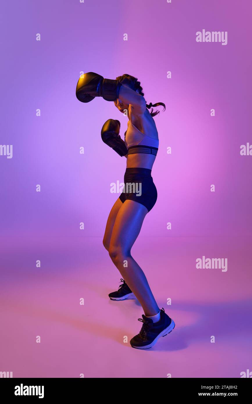Fierce And Confident Determined Boxer Girl Professional Sportsman