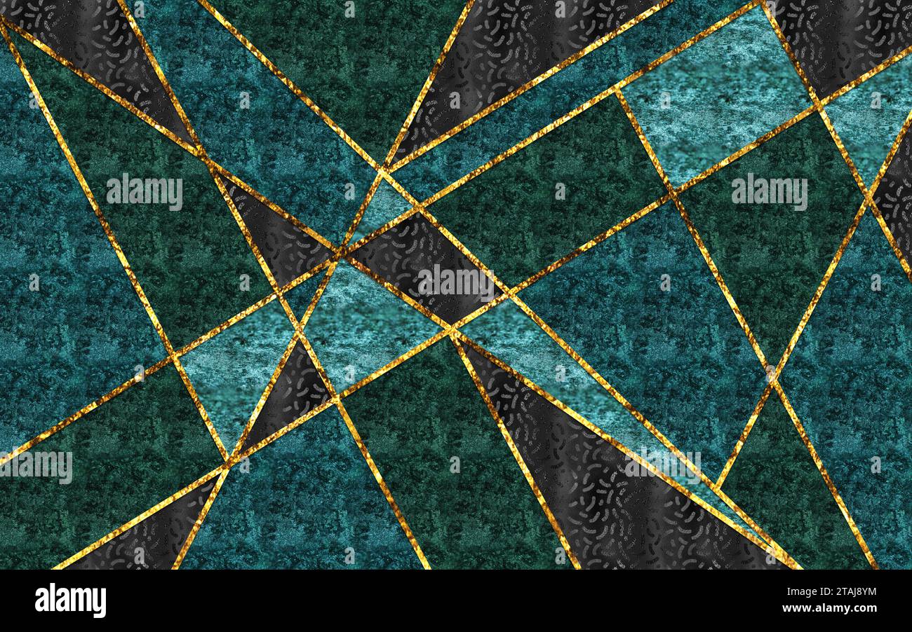 3d abstract geometric triangles wallpaper. modern mural pattern marble ...