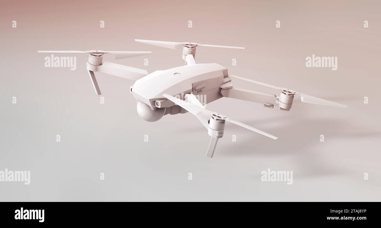 Air Drone Fly on a Soft Studio Background. Perspective View. Minimal ...