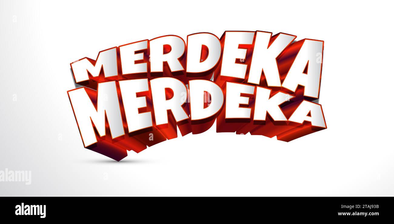Happy Indonesia Independence Day Banner or Poster with 3D Text. Merdeka ...