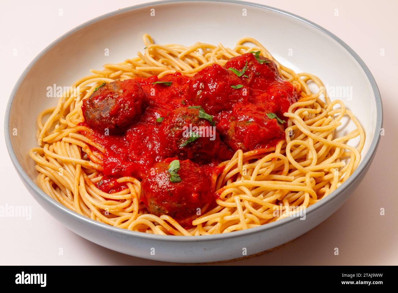 Spaghetti and meatballs Stock Photo - Alamy