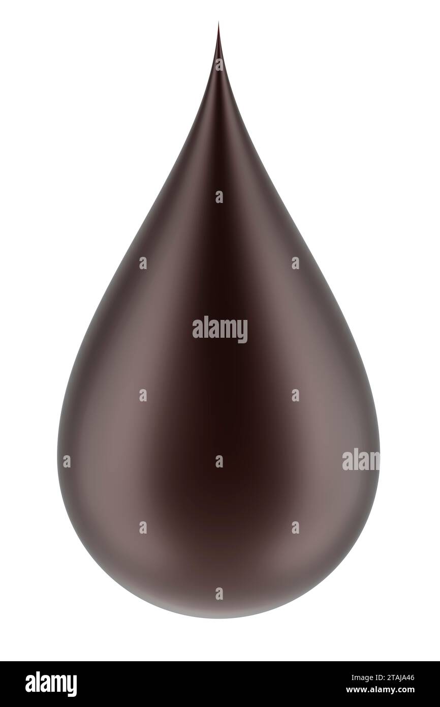Chocolate Drop, brown drop. 3D rendering isolated on white background ...