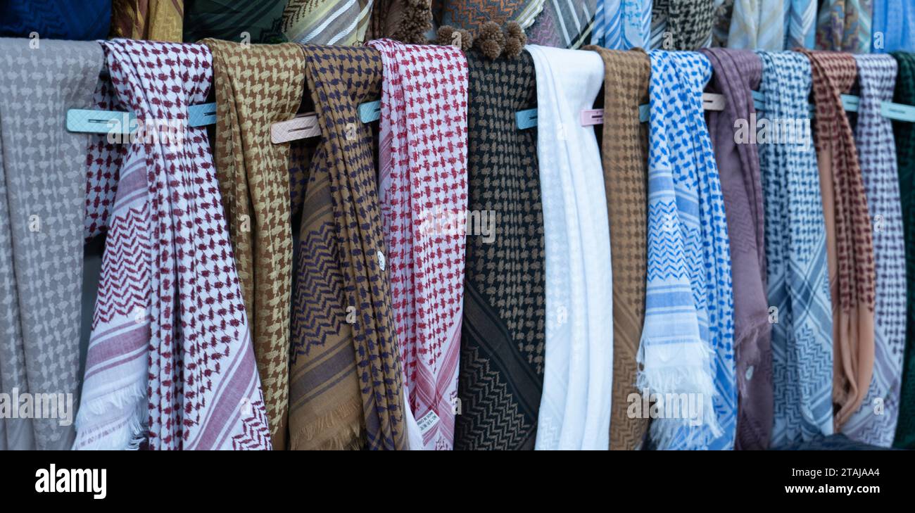 Salalalah, Oman -November 11.2023 : traditional men head scarf for sale ...