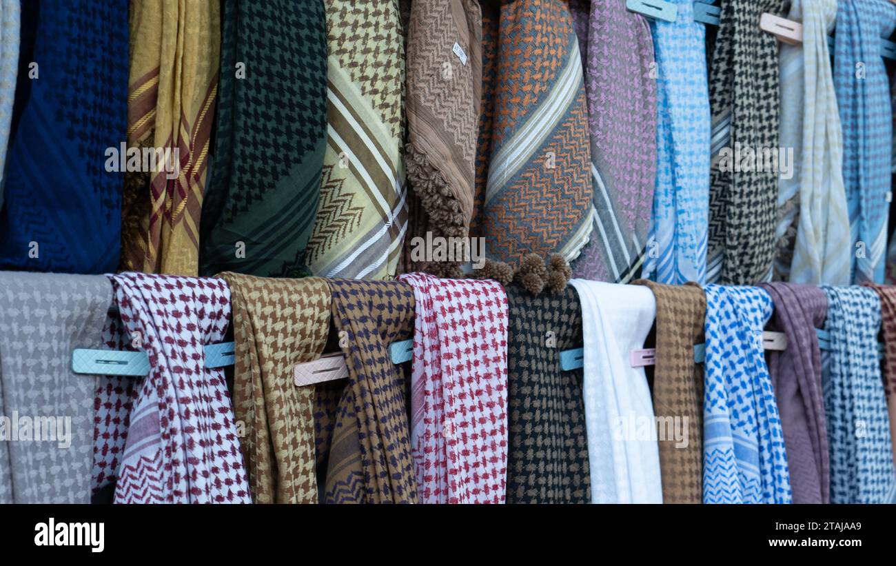 Salalalah, Oman -November 11.2023 : traditional men head scarf for sale ...