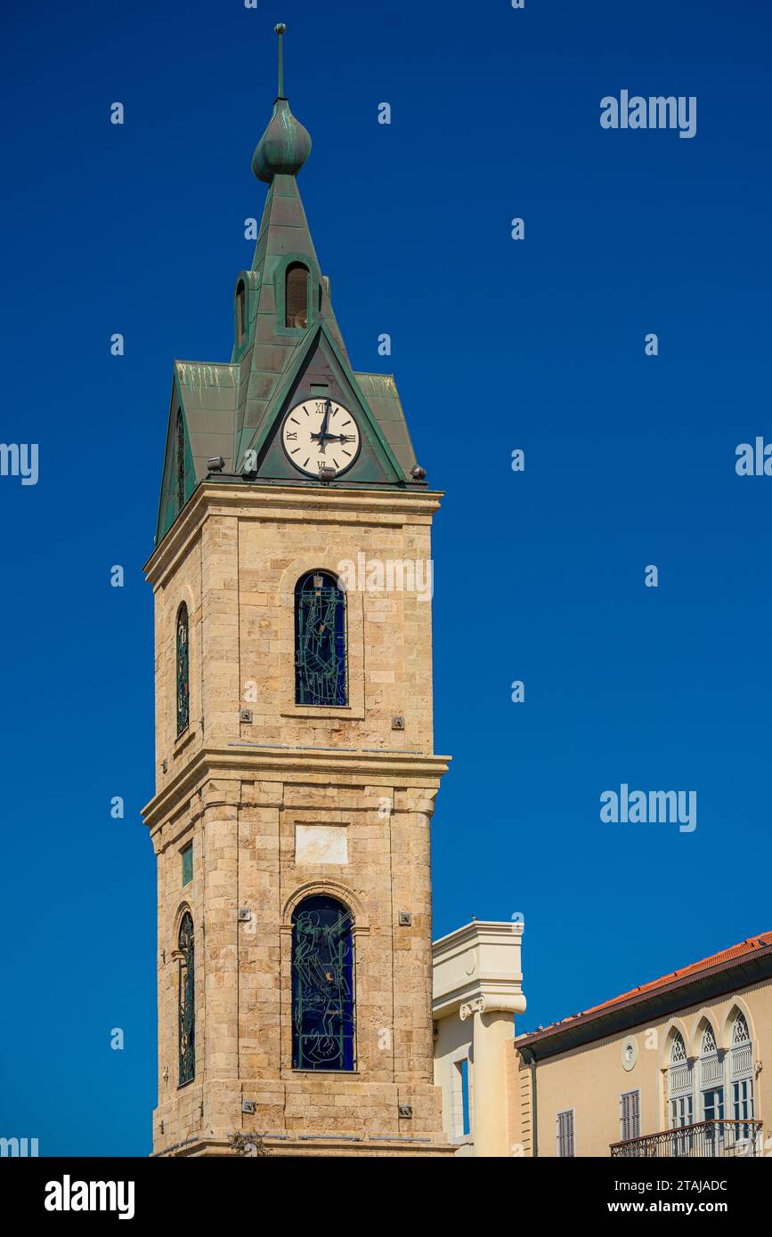 Famous Jaffa Clock Tower in Israel, built by Joseph Bey Moyal in 1900 ...