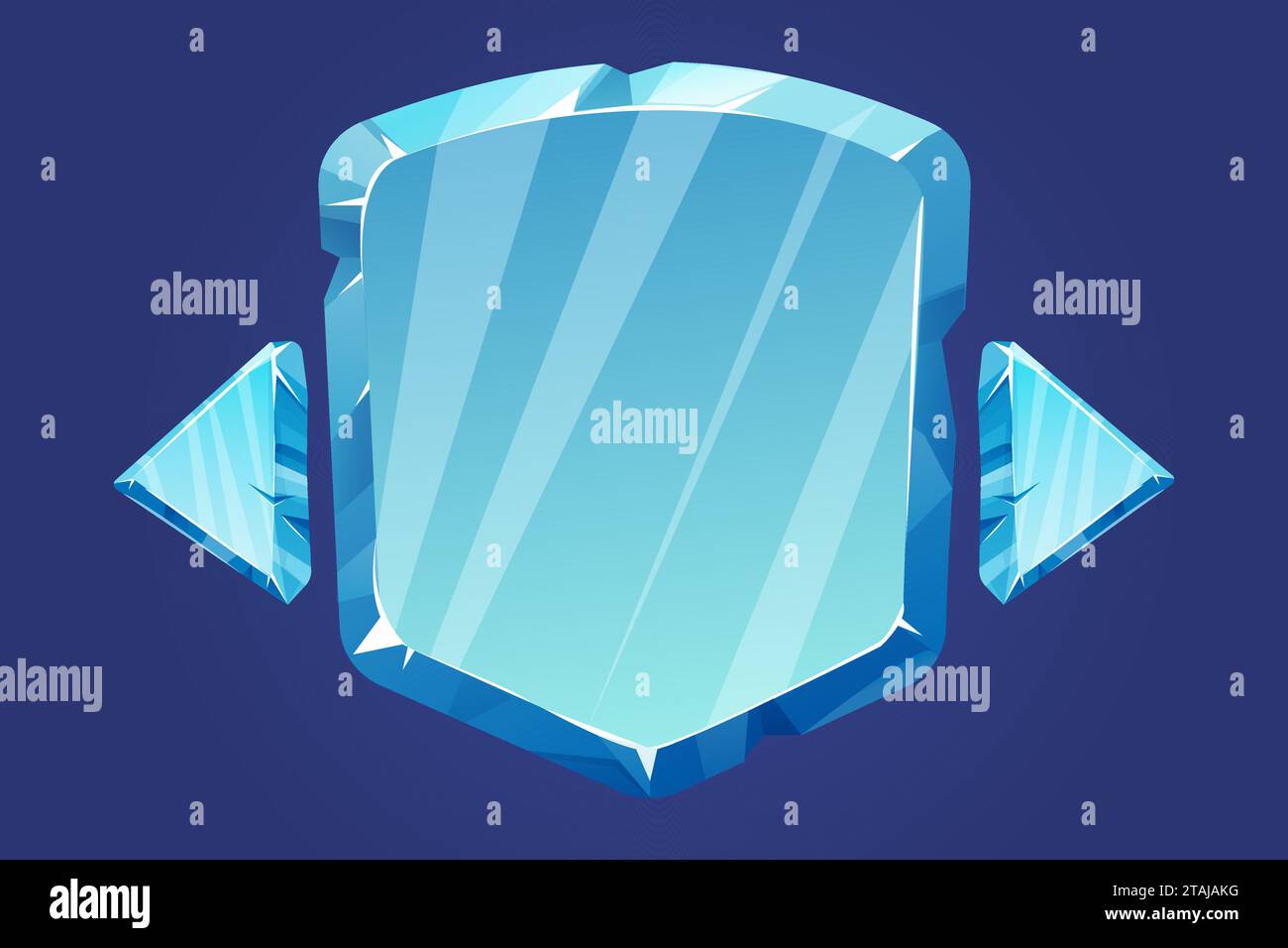 Shield from ice, frame menu button, ui game element in cartoon style ...