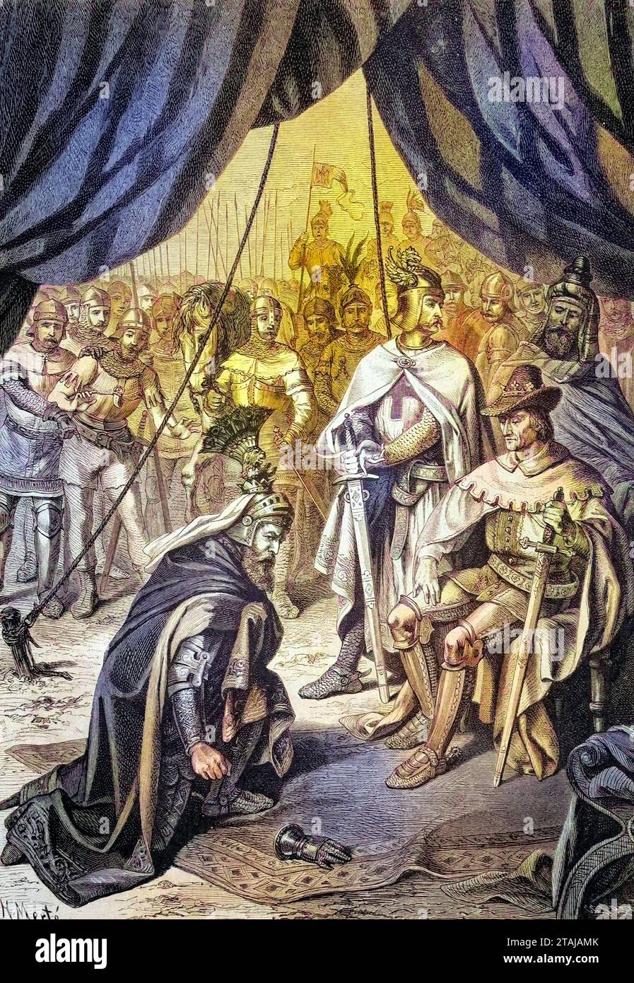 König Ottokar von Böhmen unterwirft sich dem Kaiser Rudolph von ...