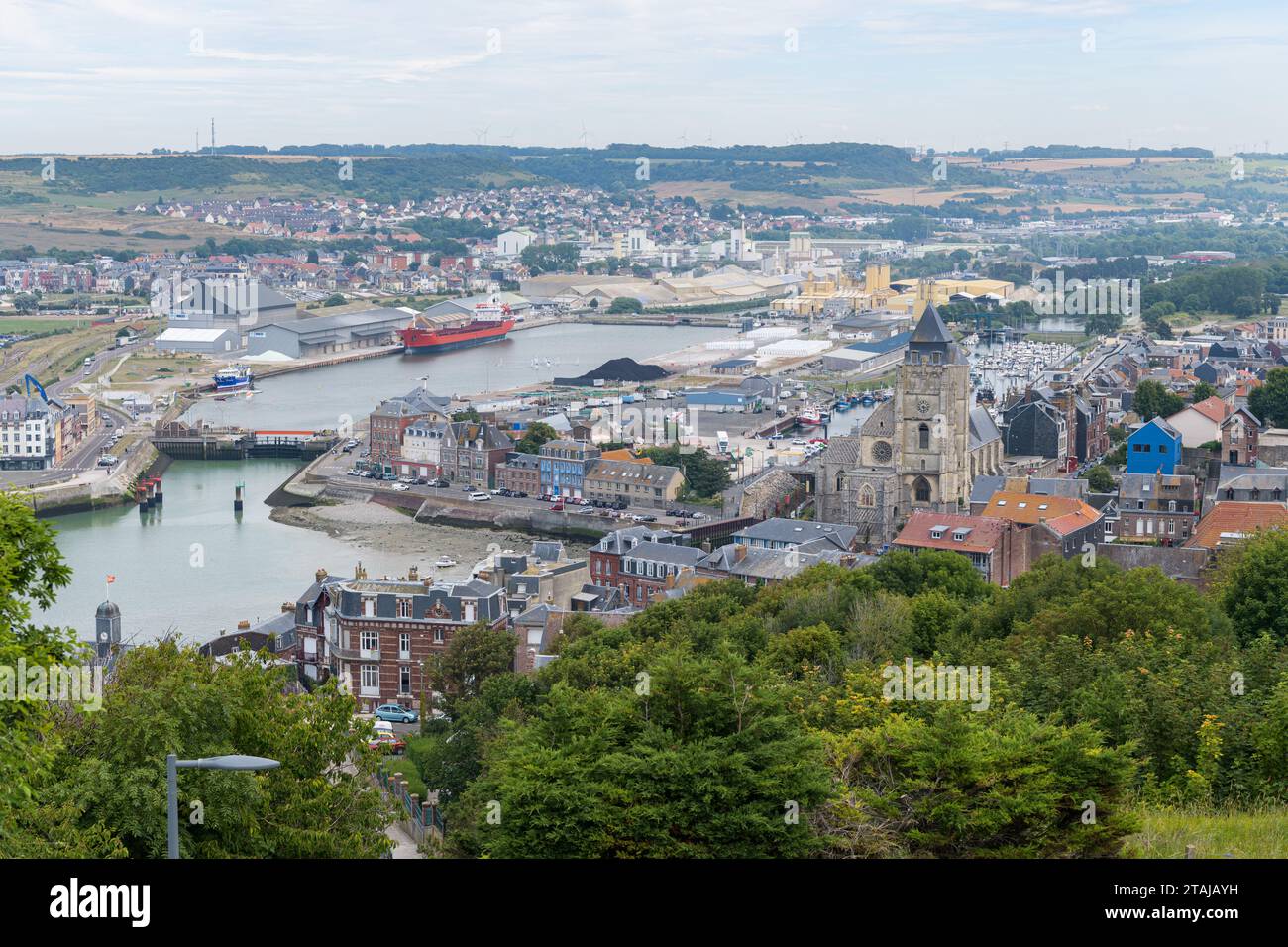 Le Treport, France - July 17, 2022: The harbor of Le Treport in summer ...