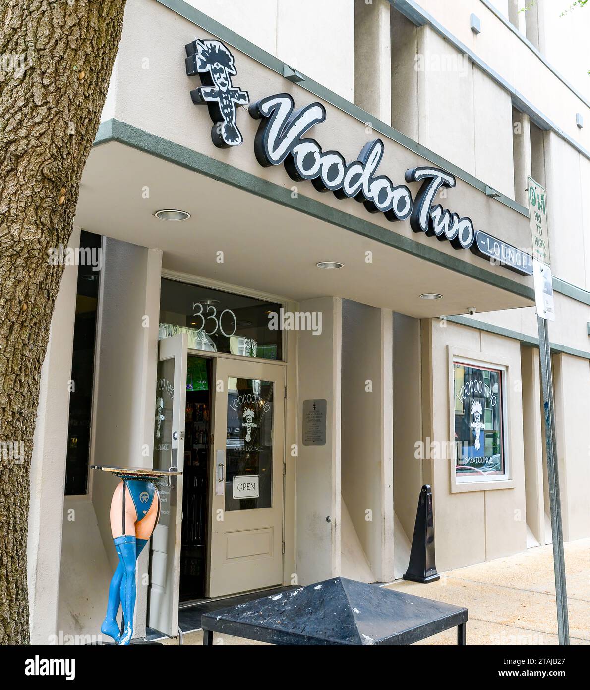 NEW ORLEANS, LA, USA - NOVEMBER 12, 2023: Front of Voodoo Two Lounge on ...