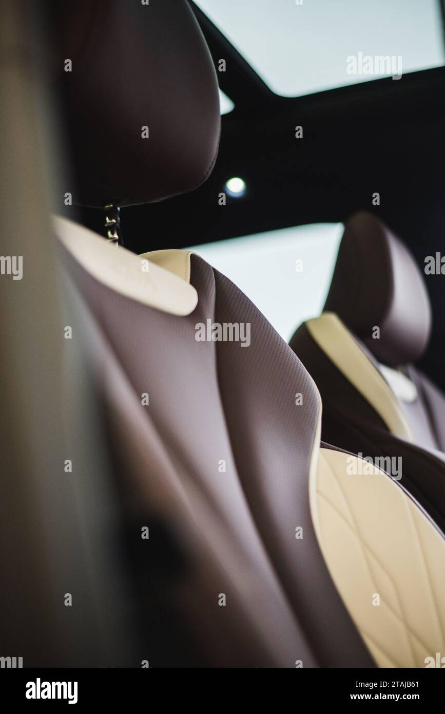 leather texture on the passenger seat Stock Photo - Alamy