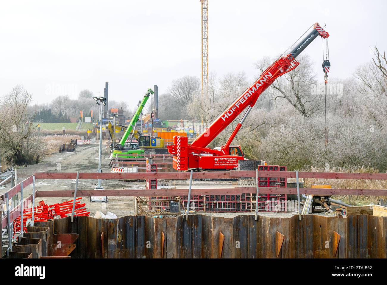 01 December 2023, Lower Saxony, Westoverledingen: The construction ...