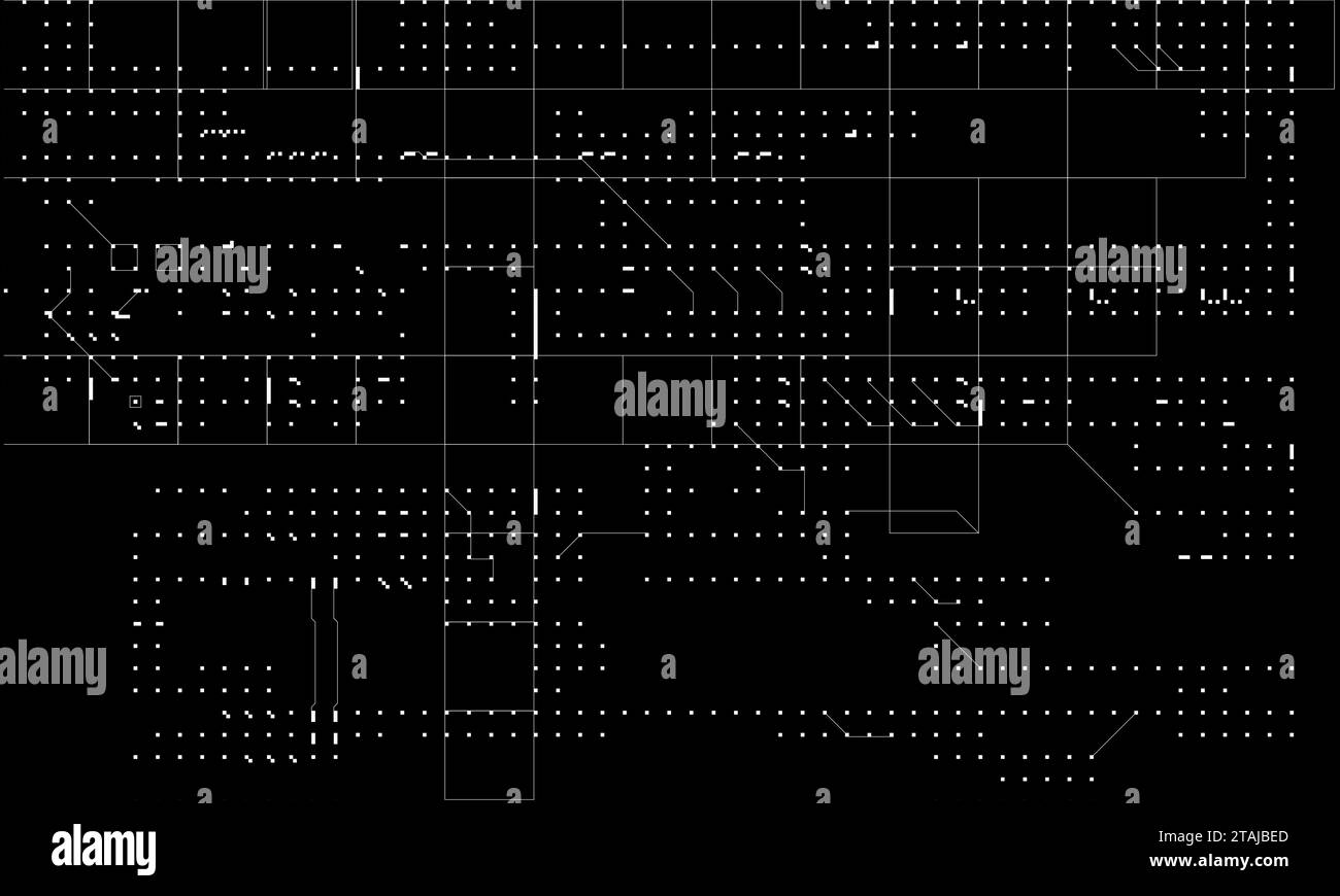 Abstract Blue Technology Communication Business Or Science Background On Black Background Stock