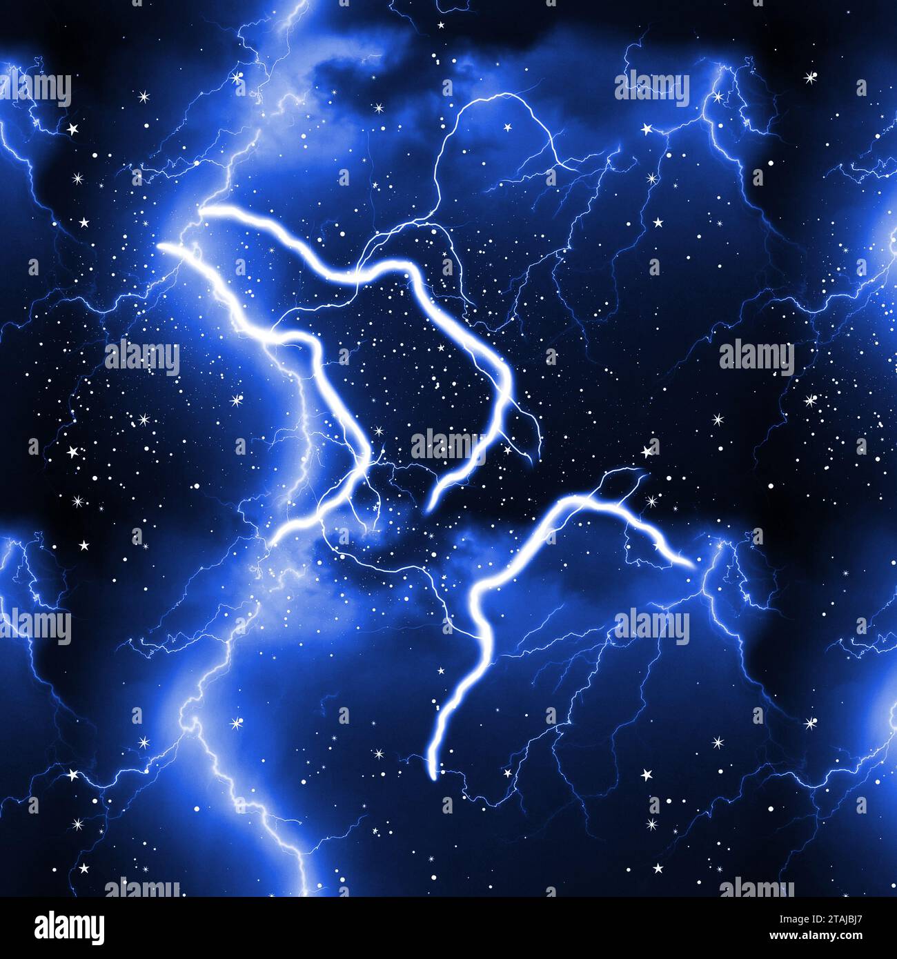 A striking image of a bright blue lightning bolt piercing through a ...