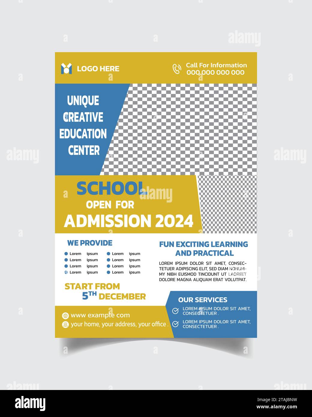 Unique Kids School Flyer Template or Modern School Leaflet A4 Stock ...