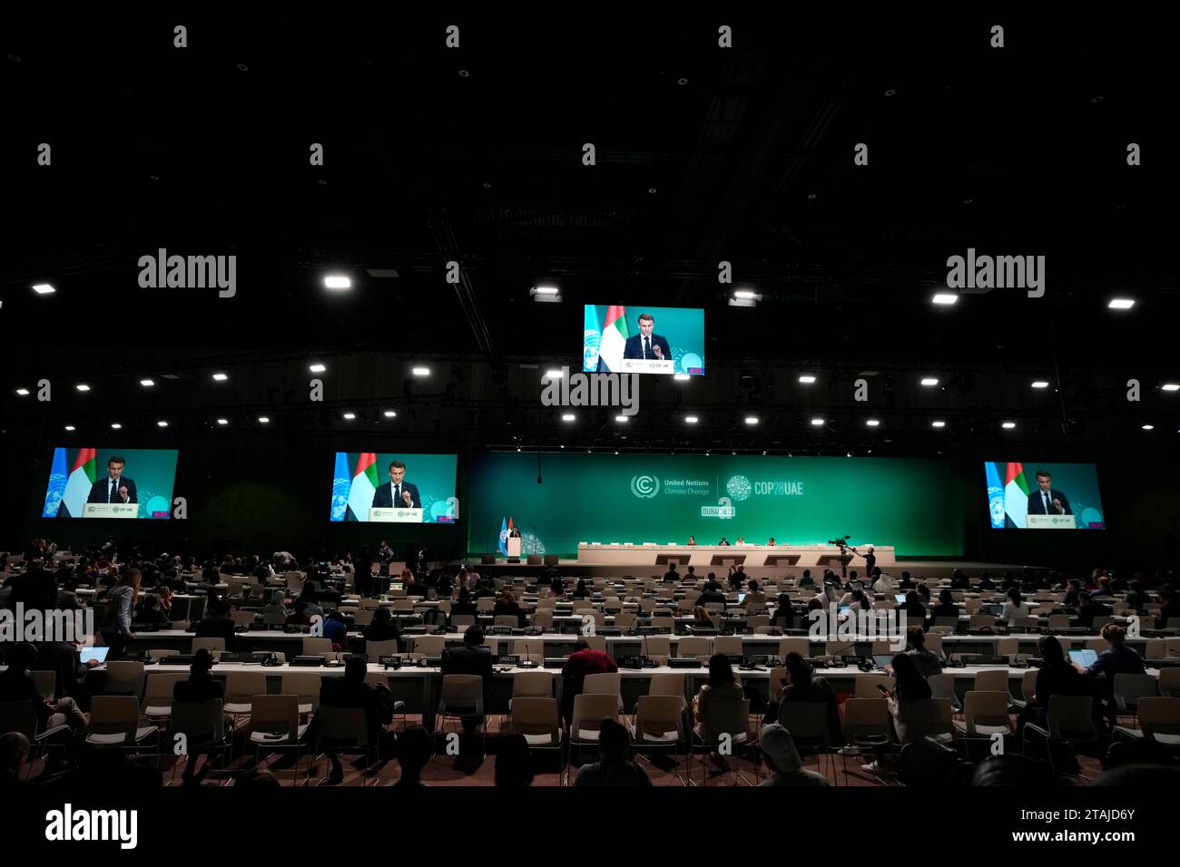 France President Emmanuel Macron speaks during a plenary session at the ...