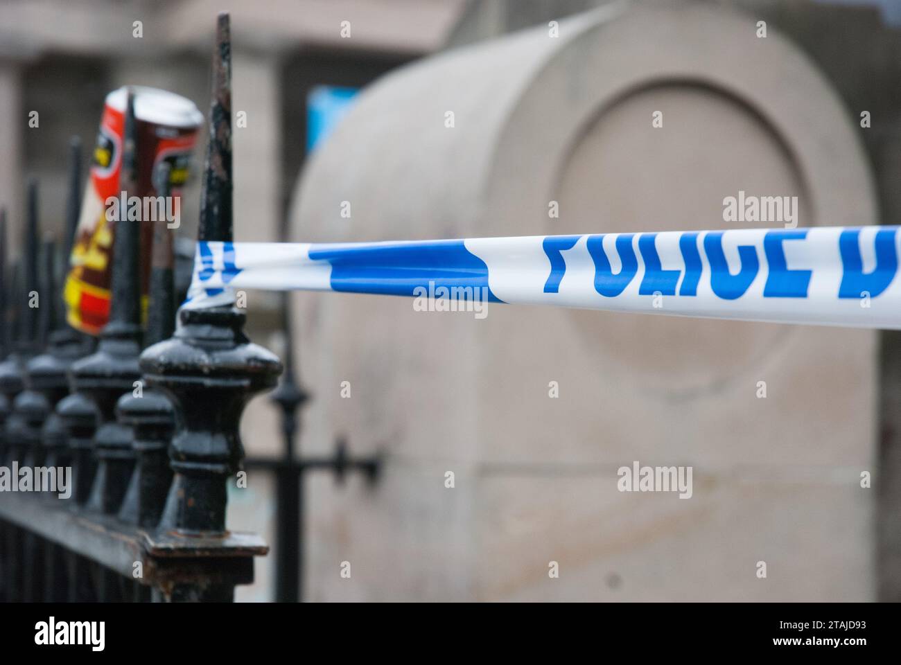 Beer can on railings hi-res stock photography and images - Alamy