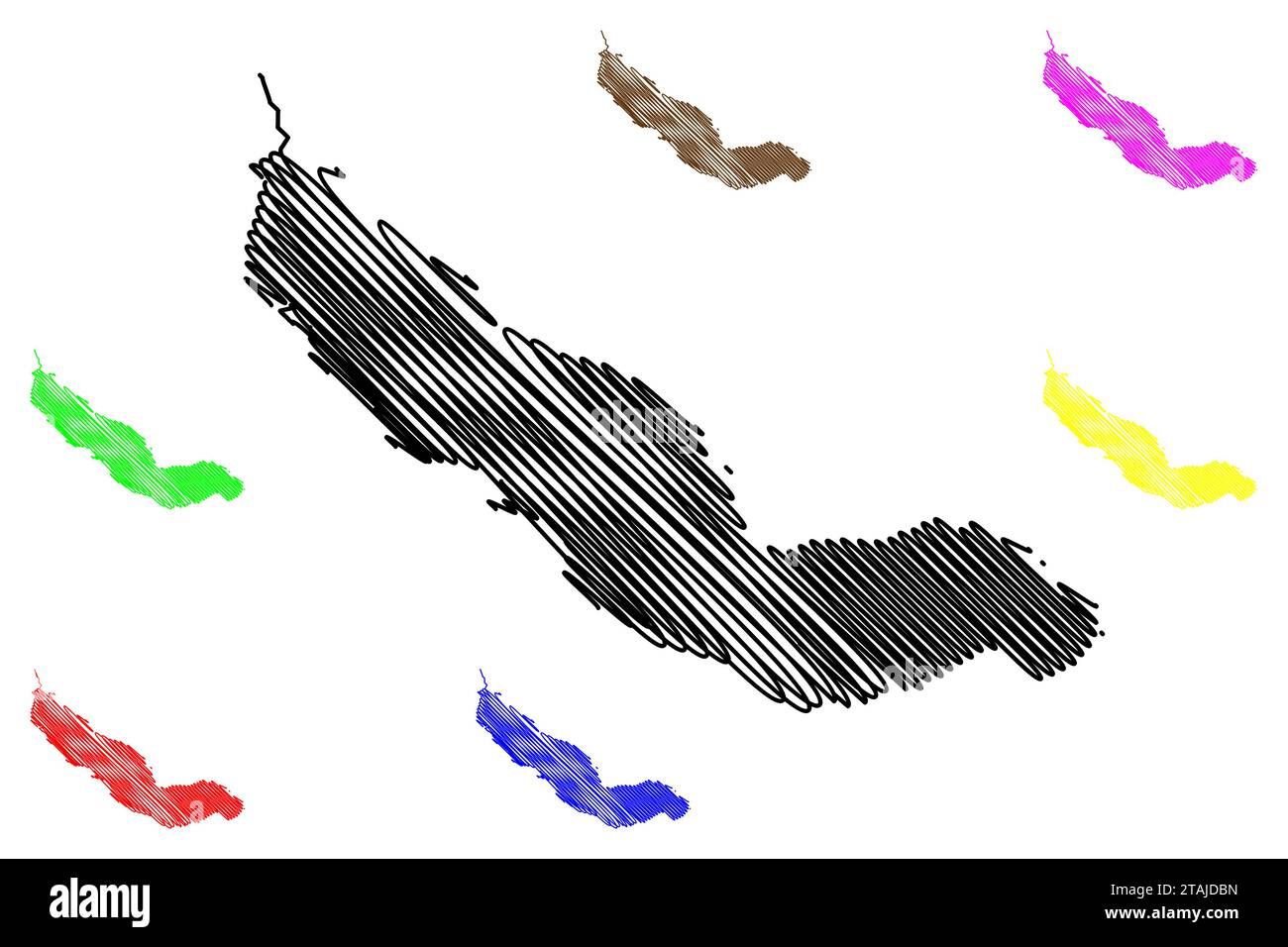 Lake Thun (Swiss Confederation, Switzerland) map vector illustration ...