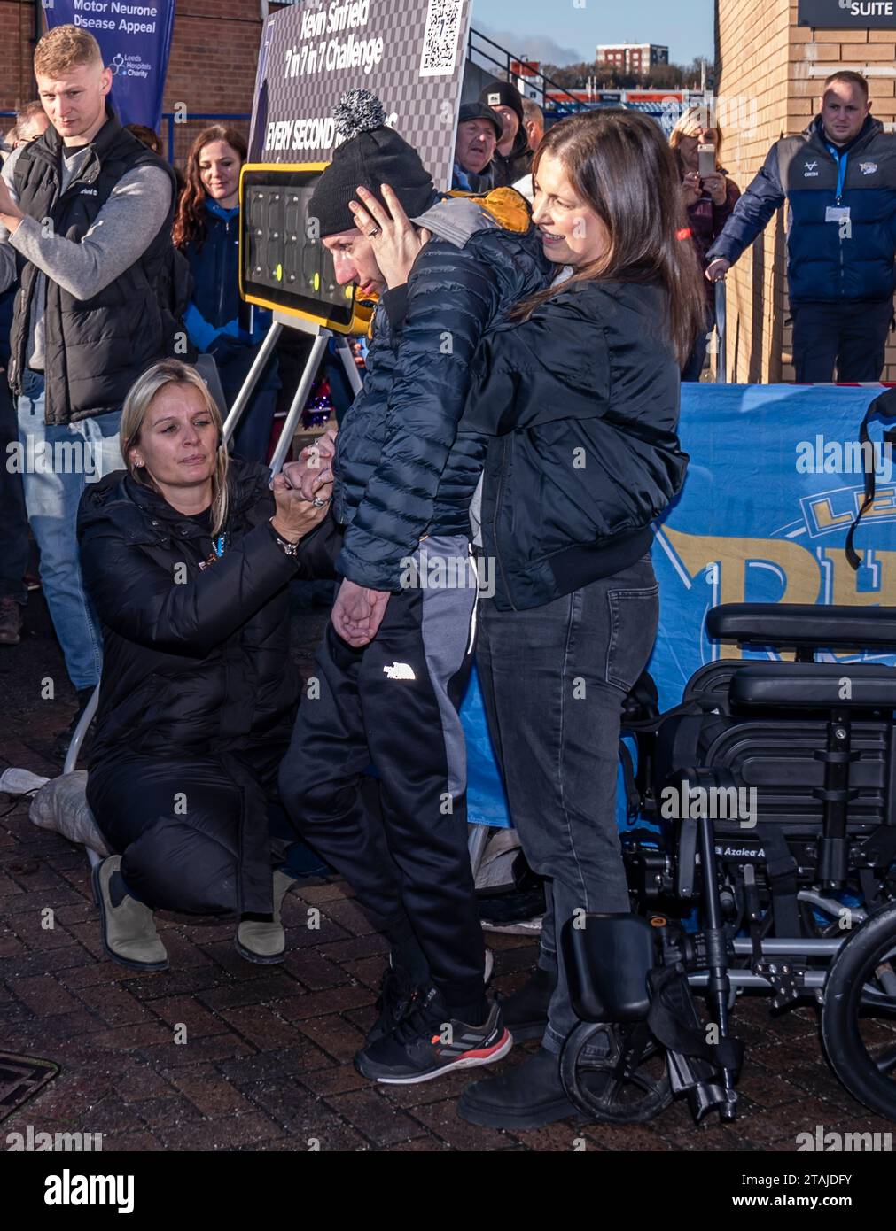 Rob Burrow and wife Lindsey Burrow during day one of 7 in 7 in 7 ...