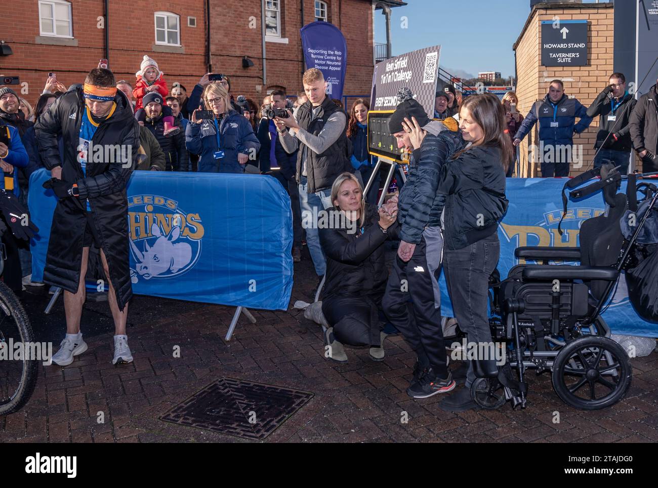 Rob Burrow and wife Lindsey Burrow during day one of 7 in 7 in 7 ...