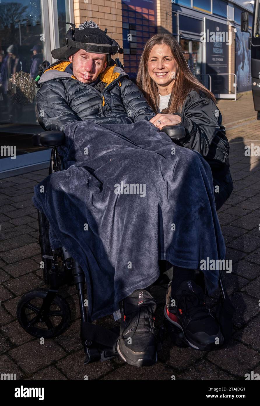 Rob Burrow and wife Lindsey Burrow during day one of 7 in 7 in 7 ...