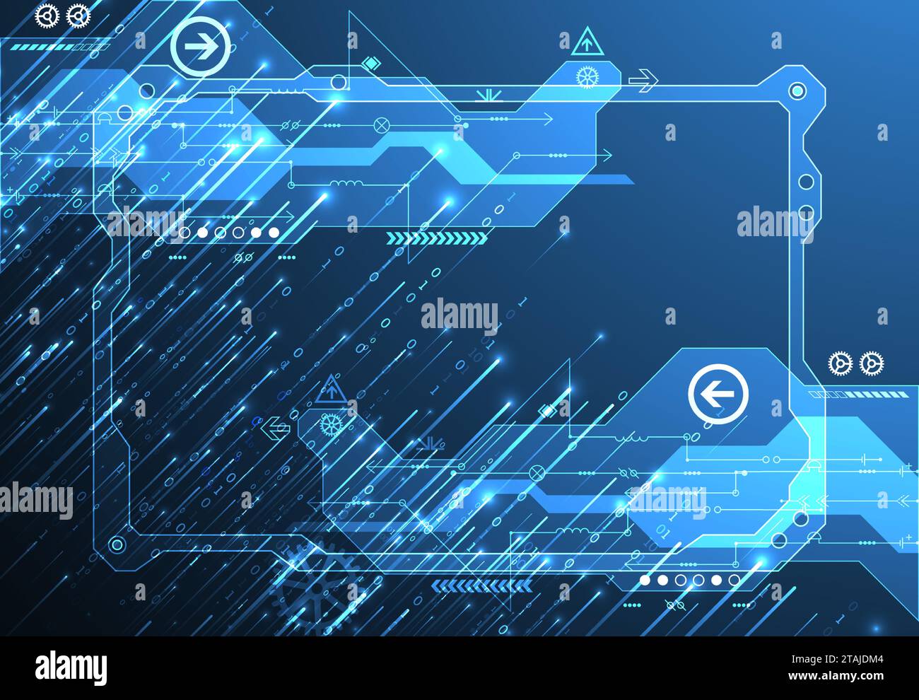 Abstract data gradient color background. Hand drawn digital technology ...