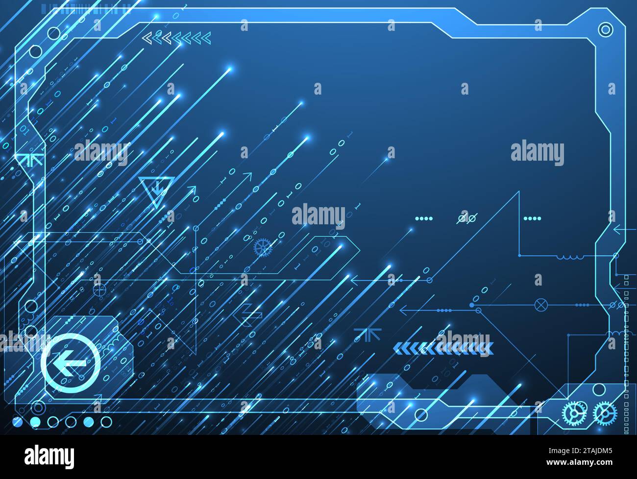 Abstract data gradient color background. Hand drawn digital technology ...