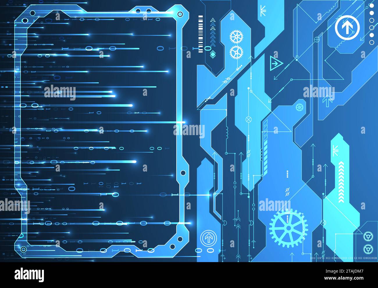 Abstract data gradient color background. Hand drawn digital technology ...