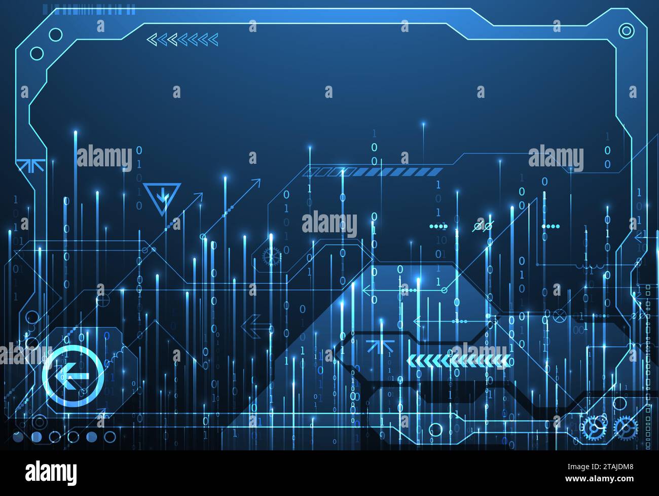 Abstract data gradient color background. Hand drawn digital technology ...