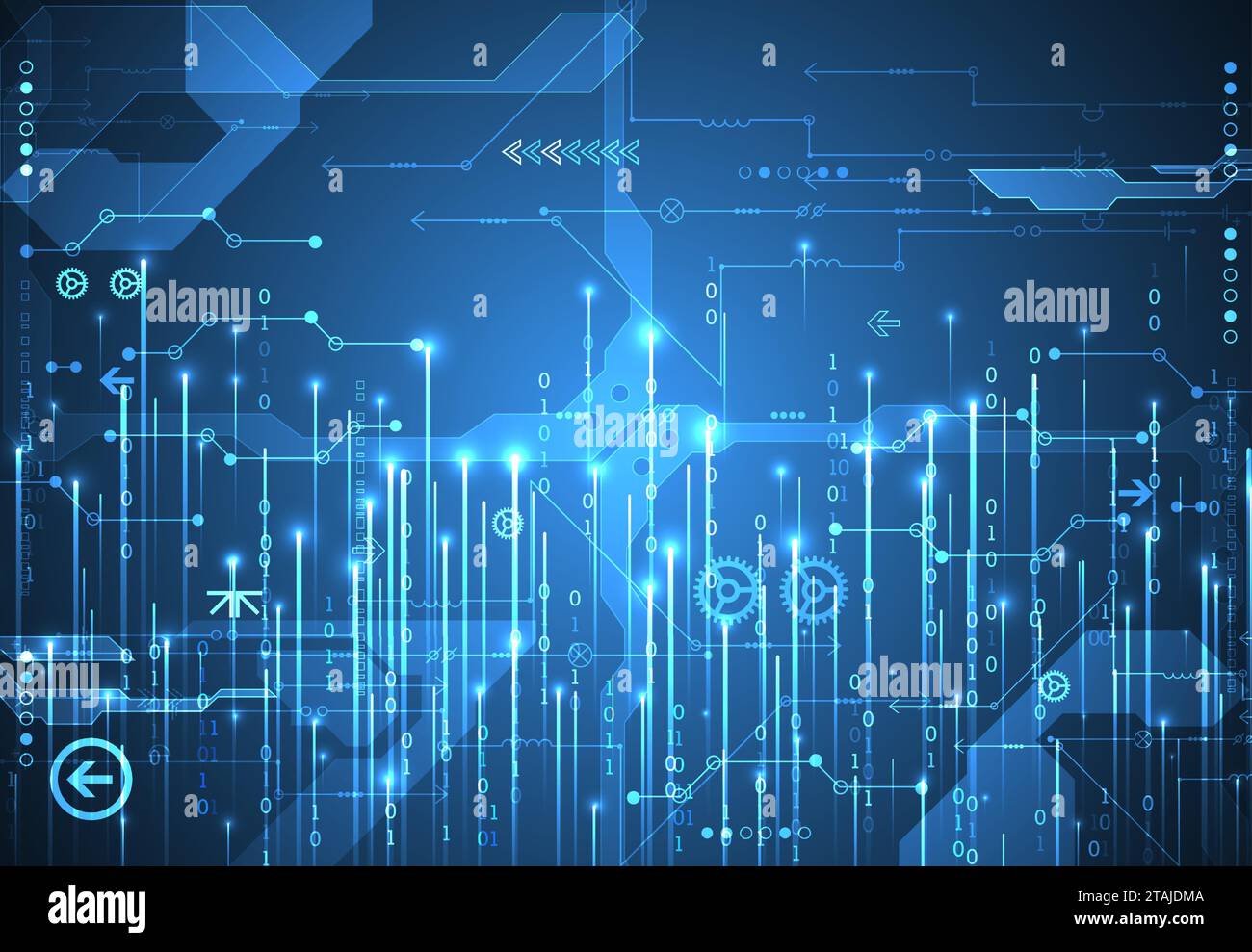 Abstract data gradient color background. Hand drawn digital technology ...