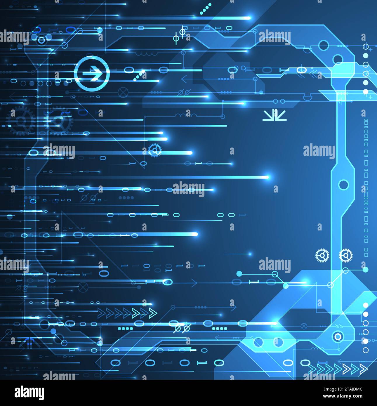 Abstract data gradient color background. Hand drawn digital technology ...