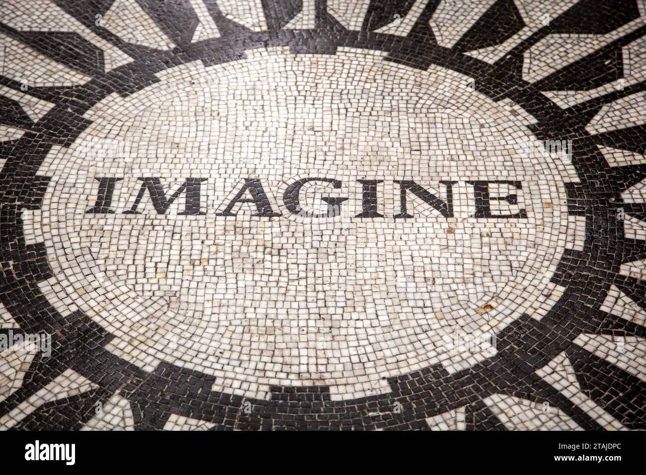 The Imagine mosaic in Strawberry Fields in Central Park Stock Photo - Alamy