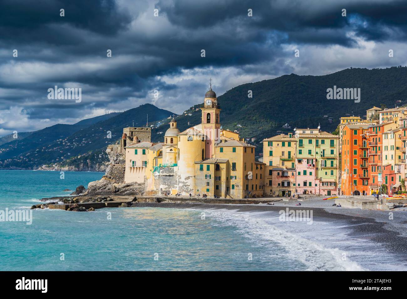 View of the ligurian marine town of Camogli (Italy Stock Photo - Alamy
