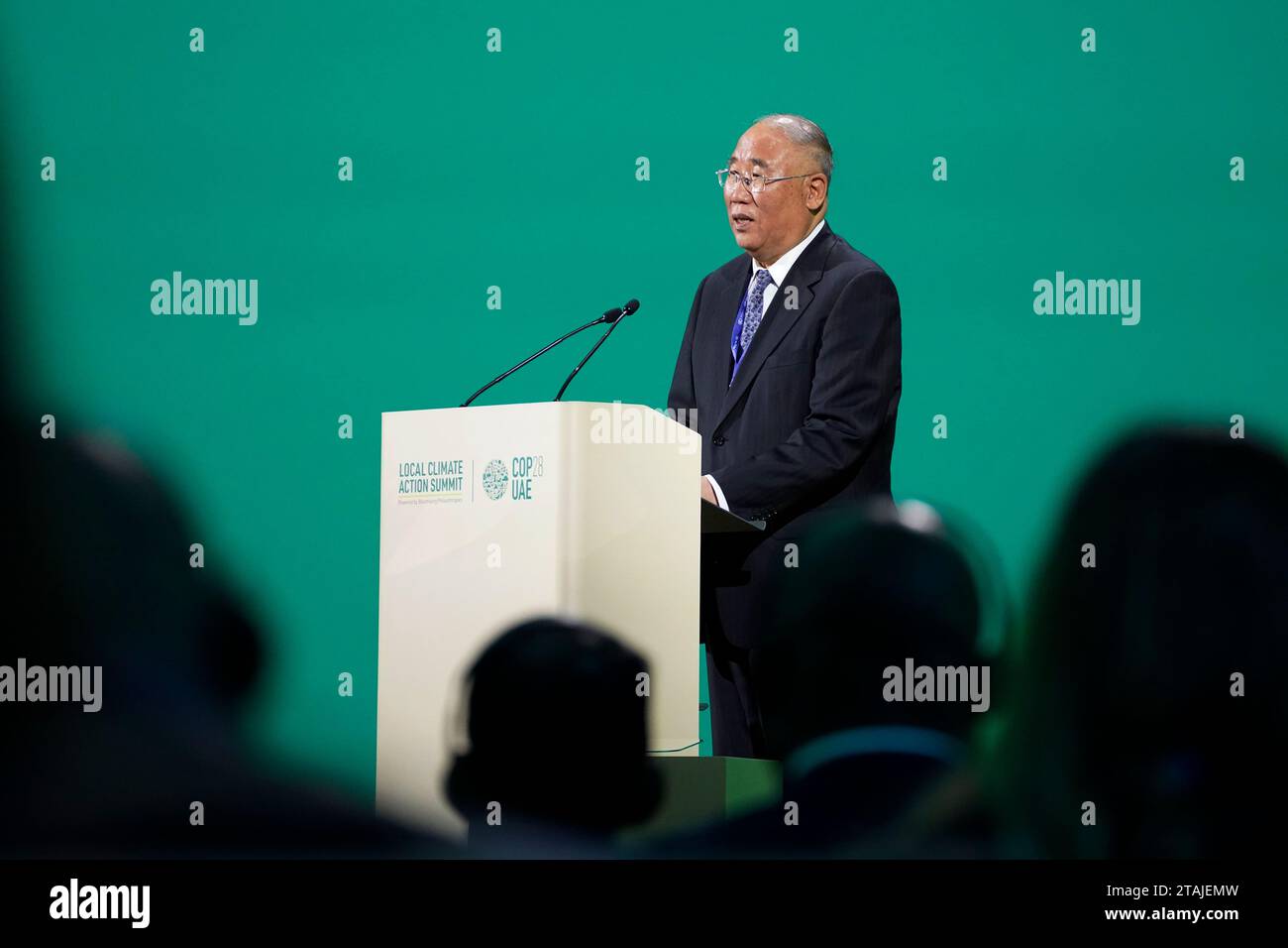 Xie Zhenhua, China special envoy for climate, speaks during a session ...