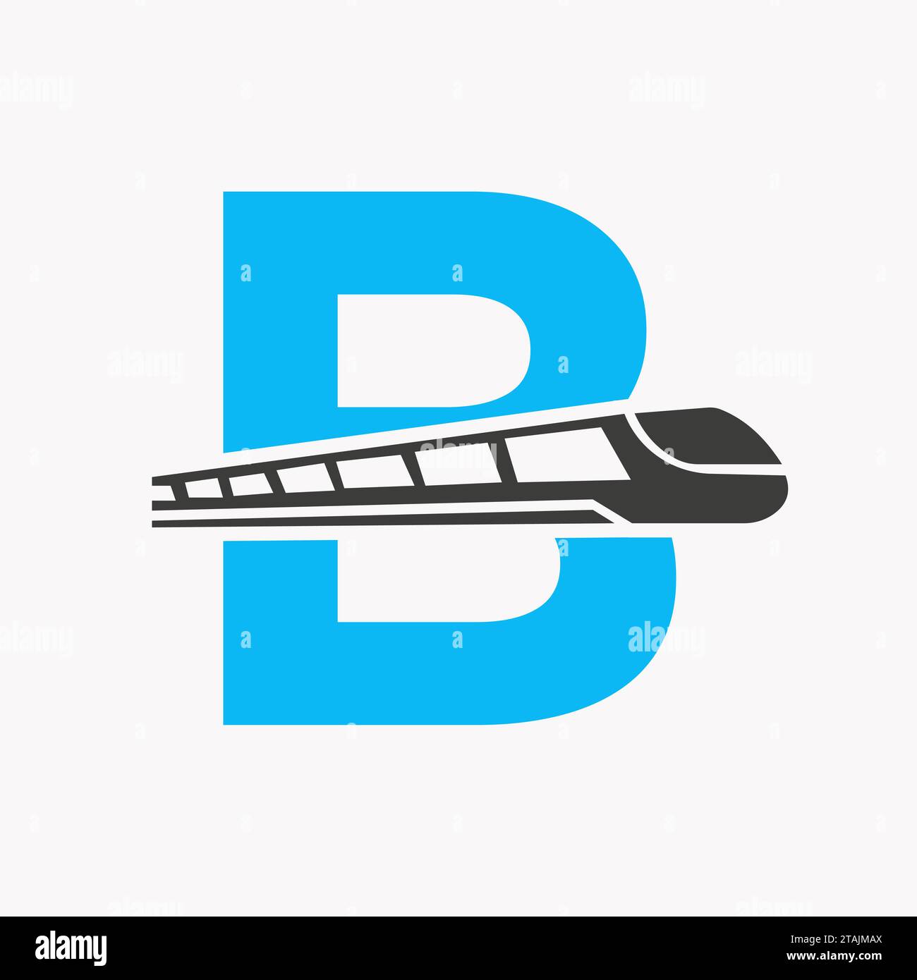 Train Logo On Letter B, Express Symbol Vector Template Stock Vector ...
