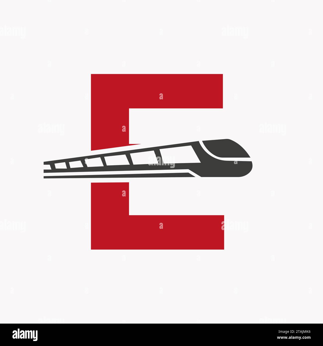 Train Logo On Letter E, Express Symbol Vector Template Stock Vector ...