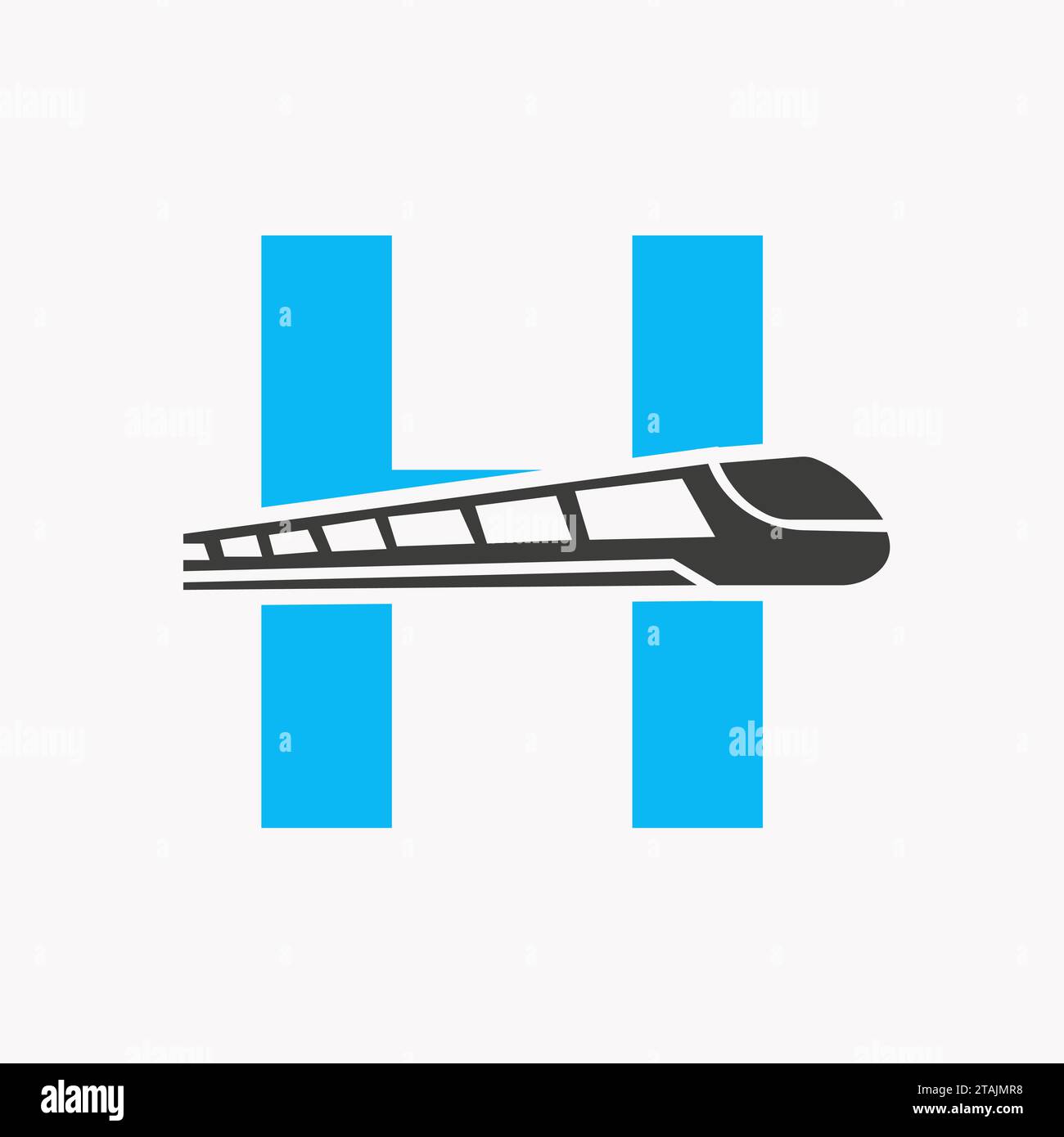 Train Logo On Letter H, Express Symbol Vector Template Stock Vector ...