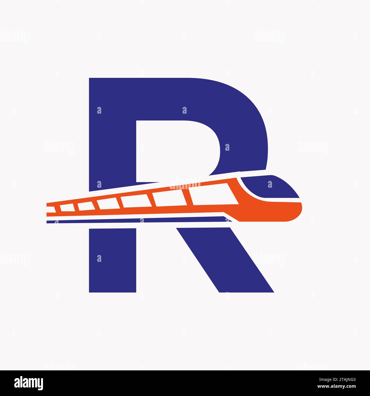 Train Logo On Letter R, Express Symbol Vector Template Stock Vector ...