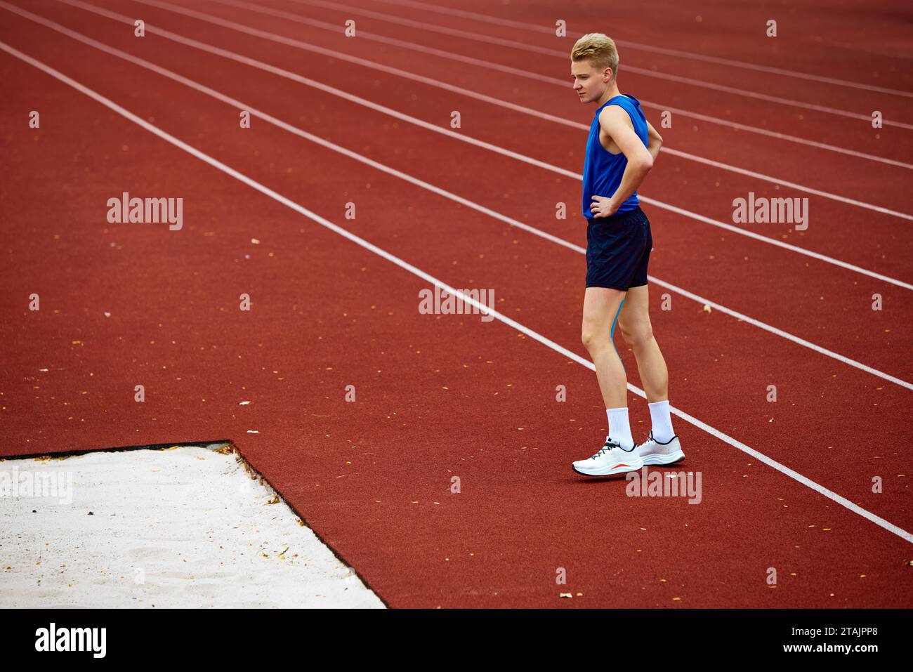 Full length portrait of athletic young man, competitive professional ...